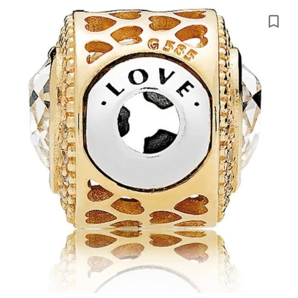 Pandora | Jewelry | Pandora Essence Bangle 4k Gold Love Charm | Poshmark